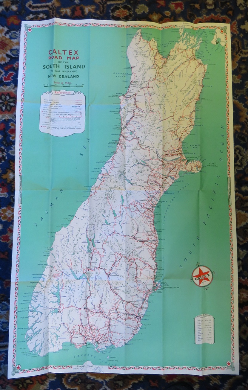 Caltex Road Map South Island (Te Wai Pounamu) New Zealand