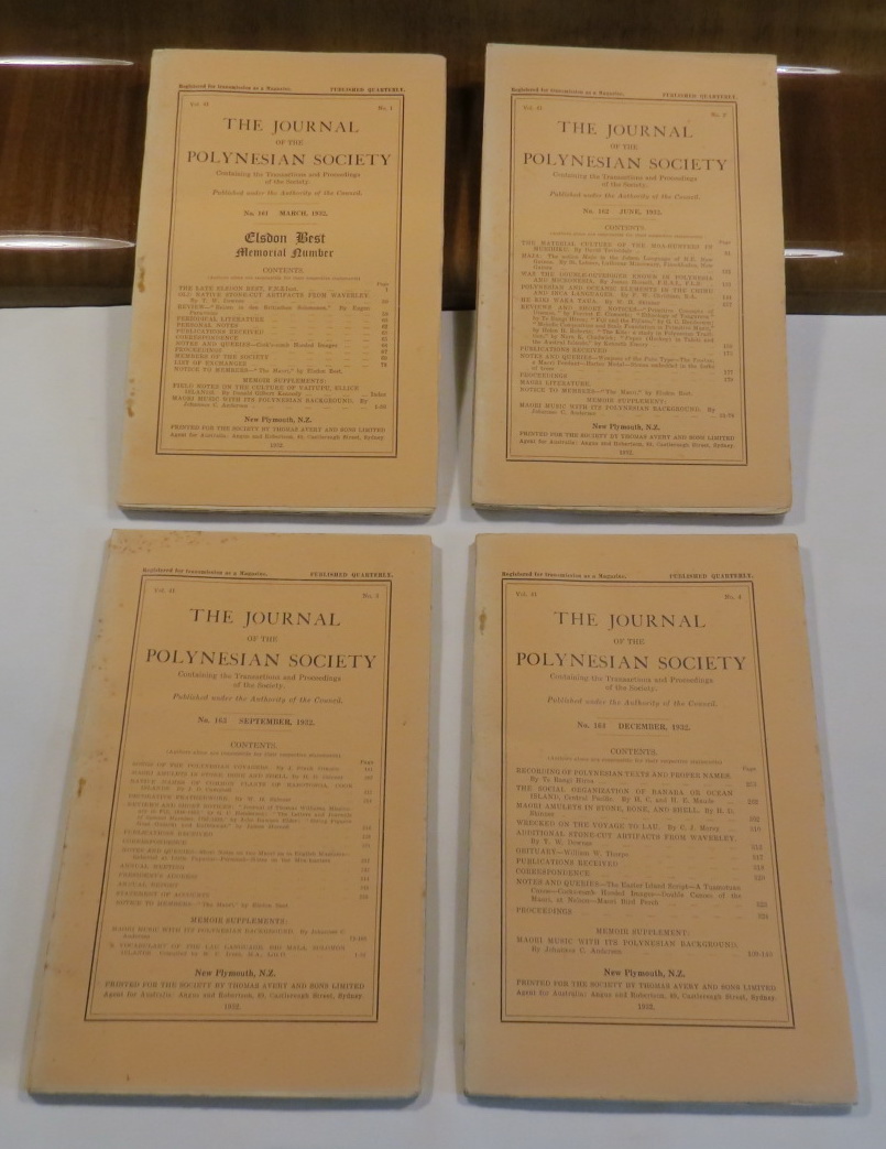 The Journal of the Polynesian Society. Nos. 158-161. Vol. 41, Nos. 1-4 ...