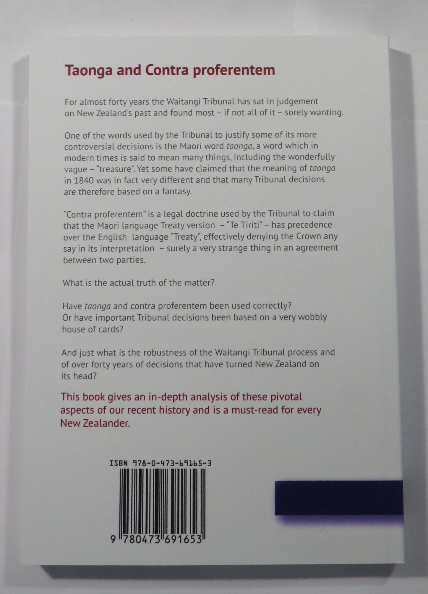 Taonga and Contra Proferentum : Thoughts on the Waitangi Tribunal Process